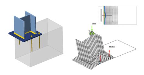 base plate extended over concrete block idea statica