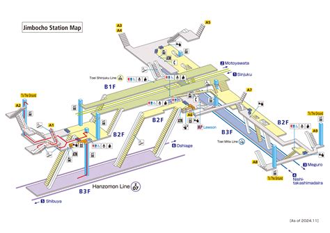 สถานี Jimbocho Z07 ข้อมูลเส้นทาง สถานี รถไฟโตเกียวเมโทร
