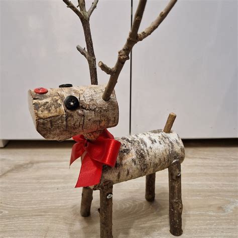 Log Reindeer Etsy