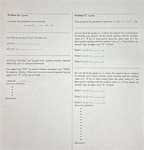 Solved Consider The Parametric Curve Given By