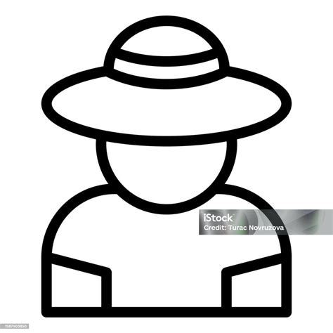 농부 라인 아이콘입니다 정원사 벡터 그림은 흰색으로 분리되어 있습니다 남자 개요 스타일 및 응용 프로그램을 위해 설계되었습니다