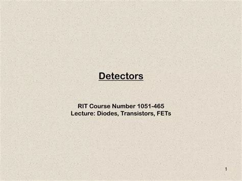 PPT Detectors PowerPoint Presentation Free Download ID 3196047