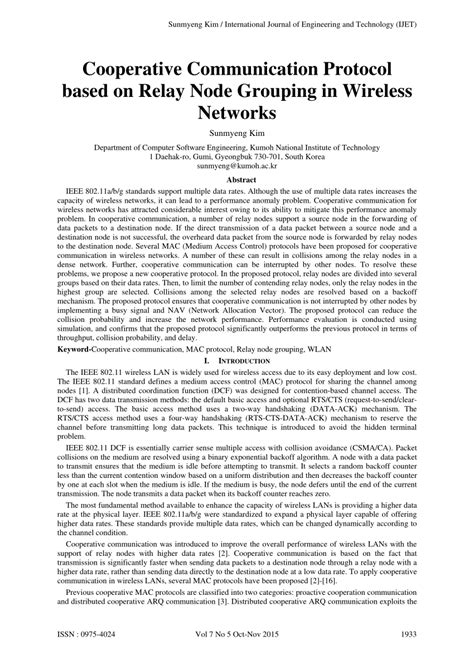 Pdf Cooperative Communication Protocol Based On Relay Node Grouping In Wireless Networks