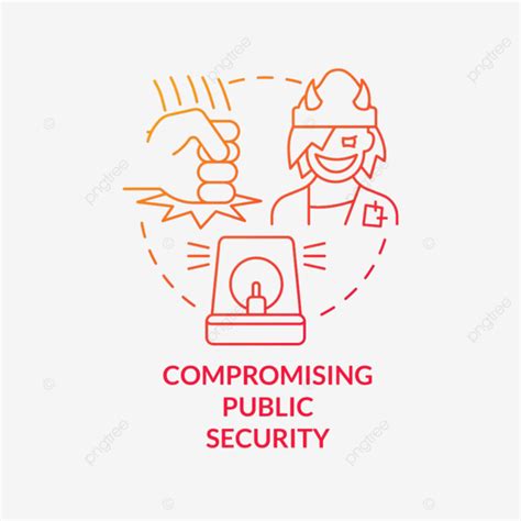 Compromising Public Security Red Gradient Concept Icon Editable Society Abstract Png And