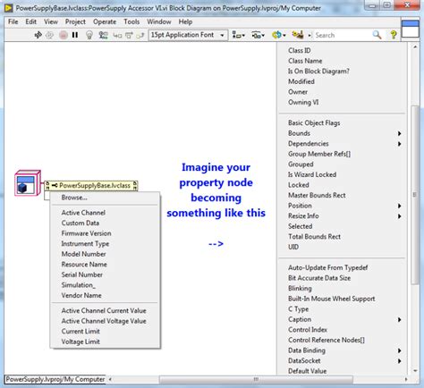 organizing class accessors in labview object oriented programming