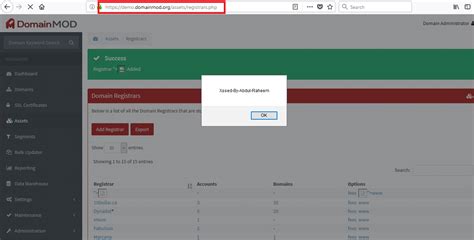 Cross Site Scripting Stored Xss Vulnerability In Assetsaddregistrar