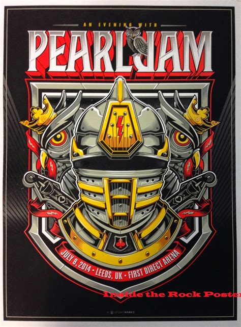 Pearl Jam Poster 08 07 2014 Leeds United Kingdom First Direct