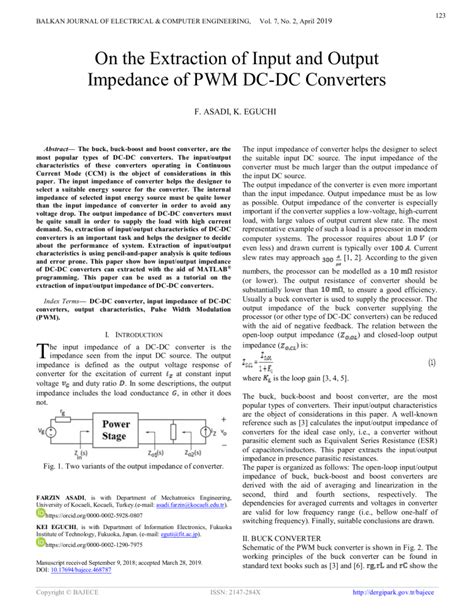 O The Extraction Of Input And Output Impedance Pwm Dcdc Converters