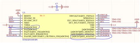 Stm32 Why Stm32f030f4p6 Adc Continue Scan Mode Make Pins Voltage Is