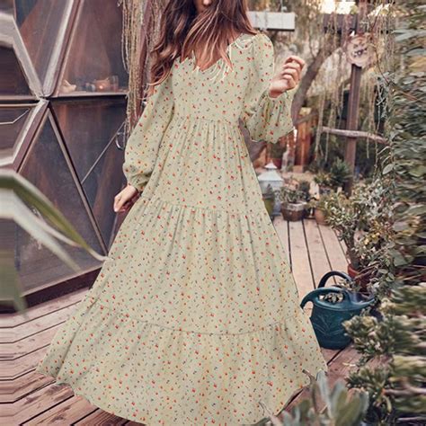 Sentmoon Casual Womens Dresses Long Sleeve V Neck Dresses For Women