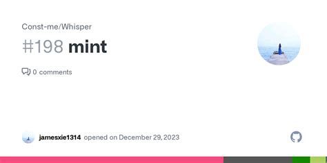 Mint · Issue 198 · Const Mewhisper · Github