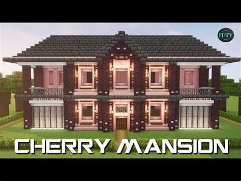 Building A Large Cherry Wood House In Minecraft Tutorial Youtube