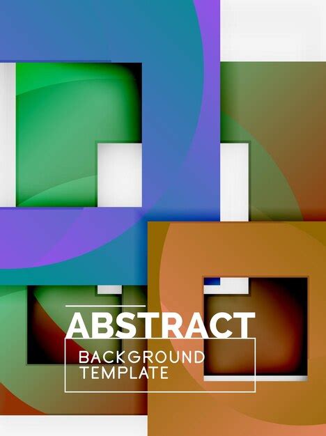 Premium Vector Geometric Minimal Abstract Background With Multicolored Squares Composition