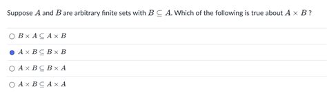 Solved Suppose A And B Are Arbitrary Finite Sets With BA Chegg