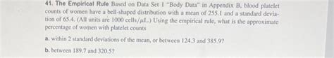 Solved Data Set 1 Body Data 1000 Cells μl Red Is Red