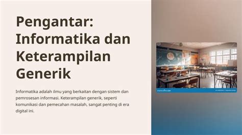 Pengantar Informatika Dan Keterampilan Generik Sma Kelas X Pptx