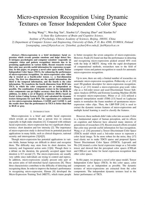 pdf micro expression recognition using dynamic …sujingwang name