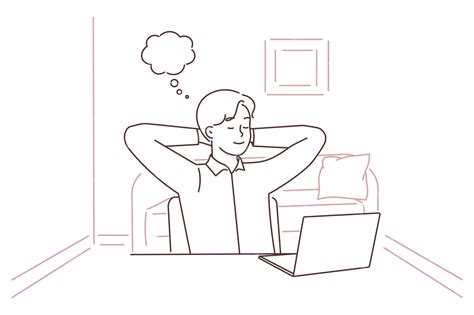 Premium Vector Young Woman Distracted From Computer Work Dreaming