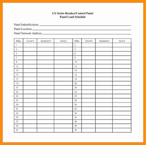 Square D Electrical Panel Schedule Template Fresh 23 Of Square D Qo
