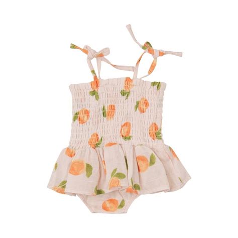 Smocked Bubble W Skirt Peaches 12 18m Muslin Cotton Smocking