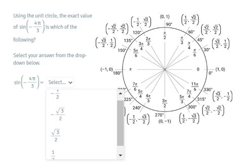 Using The Unit Circle The Exact Value Of Sin −34π Is Which Of The Foll