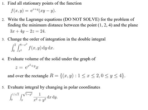 Solved Find All Stationary Points Of The Function F X Chegg