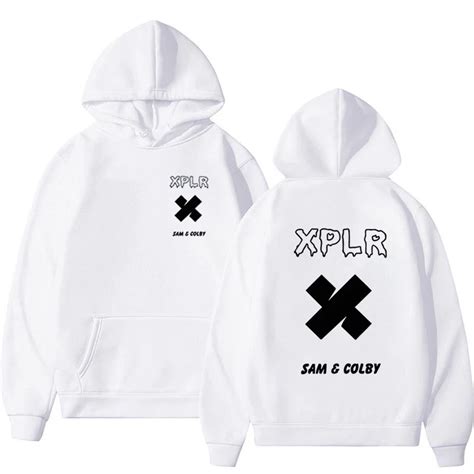 Xplr Hoodie Sam And Colby Chainlink Merch Heart Shaped Print Sweatshirt