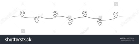 Location Pointers One Line Drawing Continuous Stock Vector Royalty