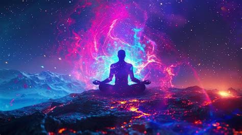 Premium Photo Neon Art Depicting The Spiritual Enlightenment Process