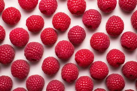 Premium Photo Raspberry In Style Of Repetition White Background