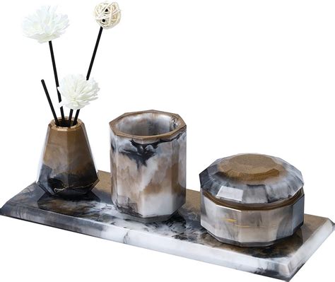 Badu Bg 4 бр Форми от смола за комплект аксесоари за баня Силиконови форми за отливане на