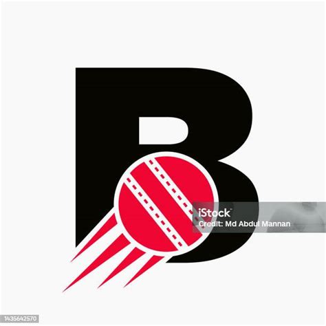 편지 B 크리켓 개념 움직이는 크리켓 볼 아이콘 크리켓 스포츠 로고 타입 기호 벡터 템플릿 Championship에 대한 스톡 벡터 아트 및 기타 이미지 Istock