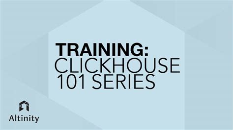 Clickhouse 101 Training Series Altinity Run Open Source Clickhouse