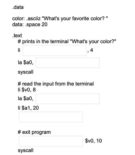 Solved Data Color Asciiz Whats Your Favorite Color