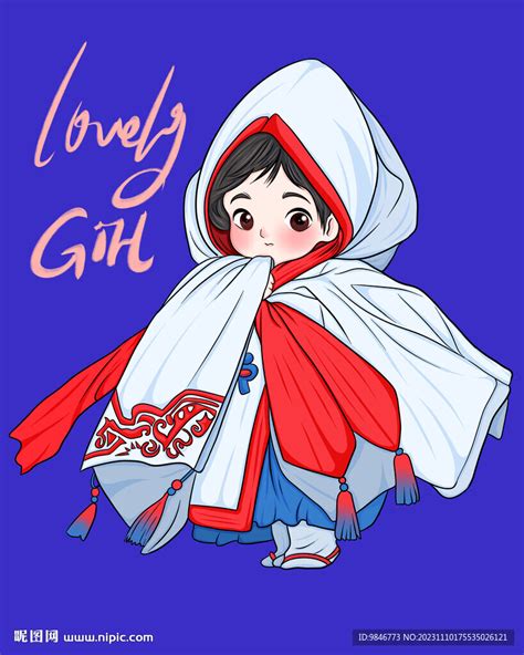 手绘卡通插画小女孩设计图 Psd分层素材 Psd分层素材 设计图库 昵图网