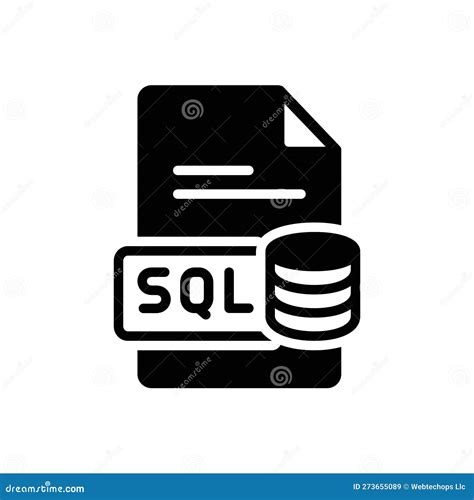 Black Solid Icon For Sql File And Language Stock Vector Illustration Of Language Data 273655089
