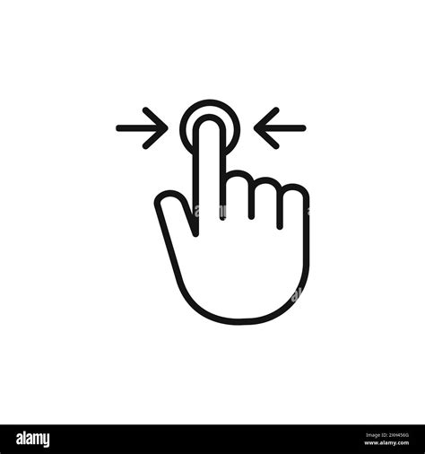 Three Fingers Horizontal Scroll Icon Logo Sign Vector Outline In Black And White Color Stock
