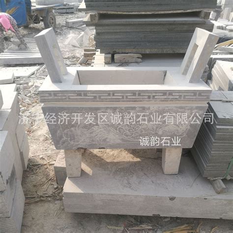 石雕香炉 寺庙祠堂墓地祭祀石雕香炉供桌 青石雕刻摆放石香炉 阿里巴巴
