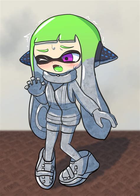 まくはしおくや（エロ） On Twitter ヒーローイカちゃんの固めイラスト本を出そうと決めたので 景気づけにヒーローイカちゃんが石化されて負けちゃう絵を描きました （気合入れすぎて差分