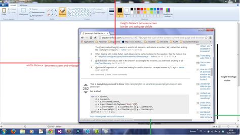C Get Distance Between Screen Edge And Webpage Stack Overflow