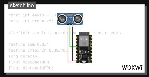 Sensor Ultrassonico Wokwi Esp32 Stm32 Arduino Simulator