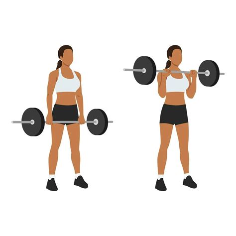 Woman Doing Reverse Barbell Curl Exercise 35456621 Vector Art At Vecteezy