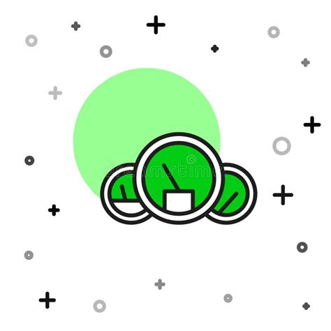 Filled Outline Speedometer Icon Isolated On White Background Vector Stock Vector Illustration