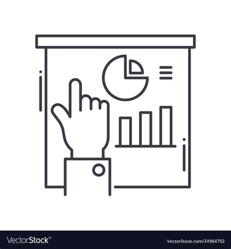 Data Presentation Icon Linear Isolated Royalty Free Vector
