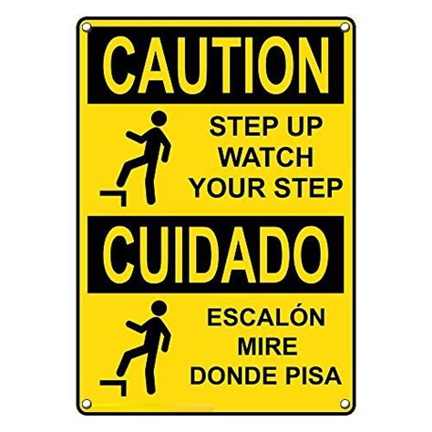 Weatherproof Plastic Vertical Osha Caution Step Up Watch Your Step