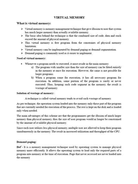 Virtual Memory Os Pdf Computer Data Storage Computing