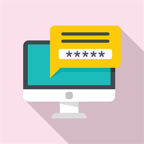 Secured Computer Password Icon Flat Style 14505105 Vector Art At Vecteezy
