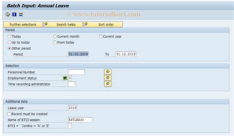 Sahr61016319 Sap Tcode Batch Input Annual Leave Transaction Code