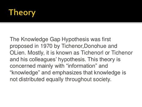 Knowledge Gap Theory