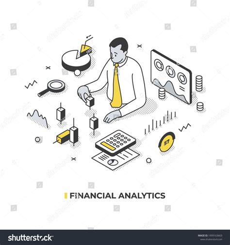 Financial Analytics Man Analyzes Financial Data Stock Vector Royalty